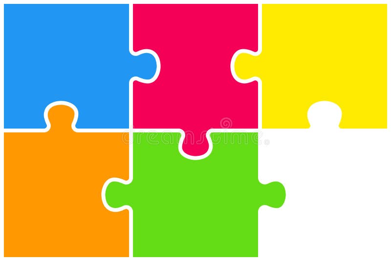The Puzzle Pieces Infographic Six Steps Puzzle. Stock Vector ...