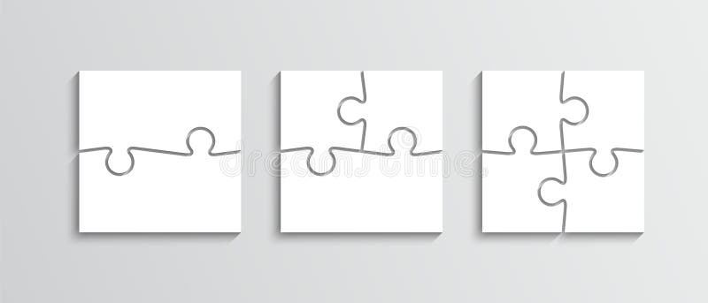 Puzzle Pieces. Jigsaw Grids Set. Scheme for Thinking Game Stock Vector ...