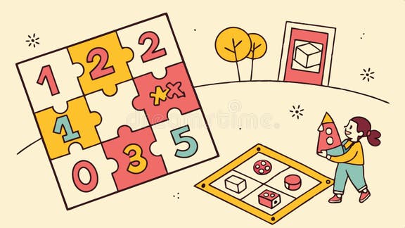 Puzzle Pieces with Numbers, Games and Problem Solving Theme Vector ...
