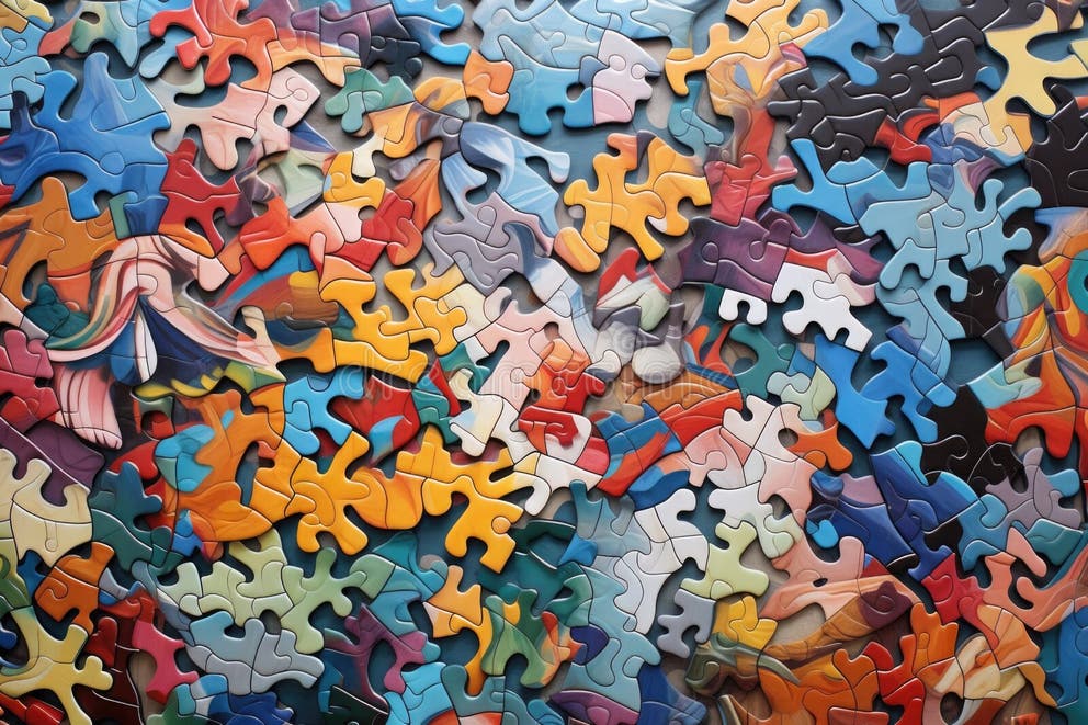 Puzzle Pieces Organized by Color and Pattern Stock Illustration ...