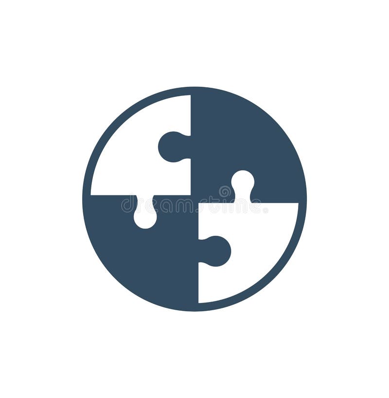 Puzzle Pieces and Problem Solving Icon or Logo Line Art Style. Outline ...