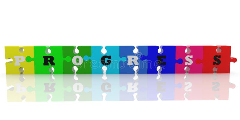 Puzzle Pieces with a Progress Concept Stock Illustration - Illustration ...