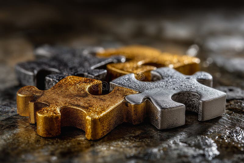 Puzzle Pieces Reflecting Knowledge and Wisdom in Harmony Stock Photo ...