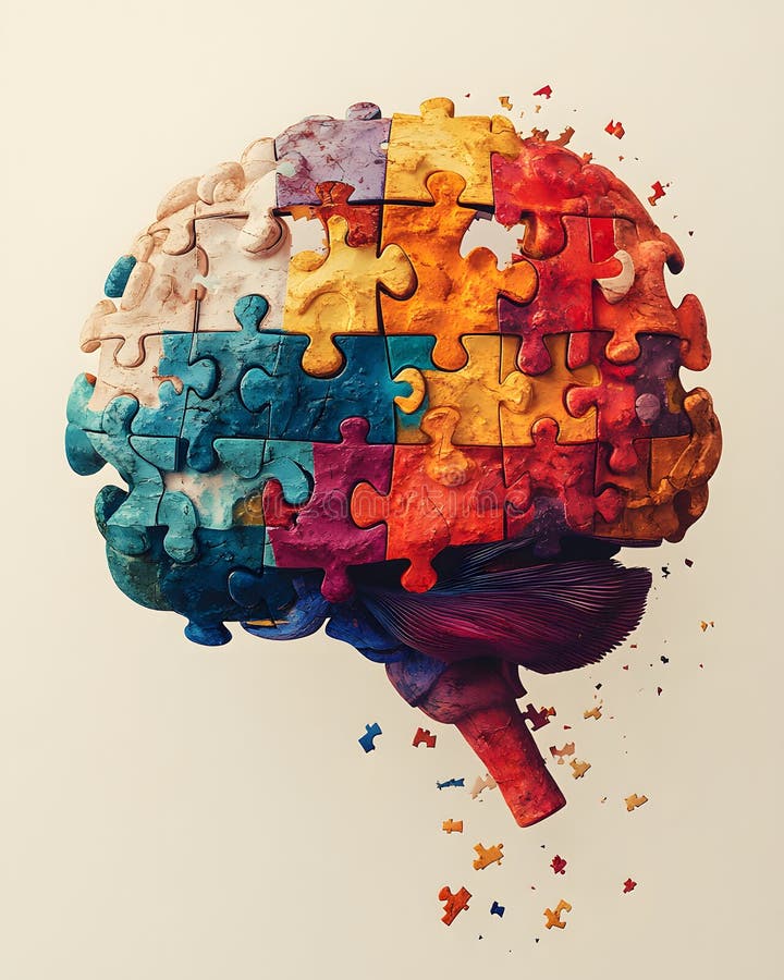 Puzzle Pieces Represent a Brain Affected by Dementia and Memory Loss ...