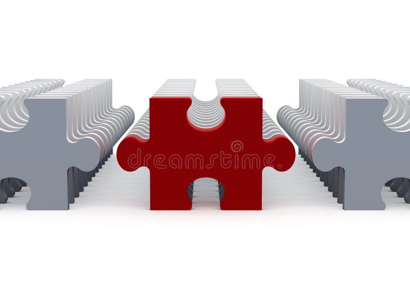 Puzzle Pieces in a Row stock illustration. Illustration of individual ...