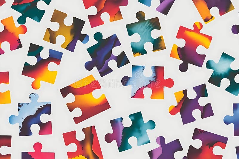 Puzzle Pieces Seamless Pattern Stock Illustration - Illustration of ...