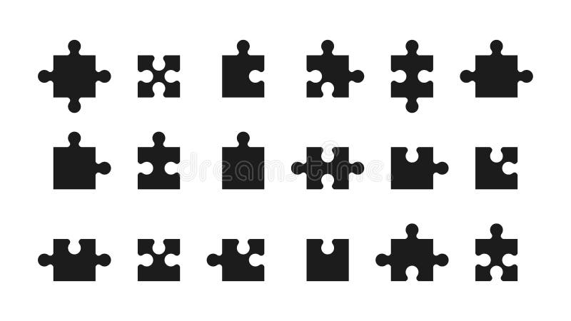 Puzzle Pieces Set. Jigsaw. Puzzles. Vector Illustration Stock Vector ...