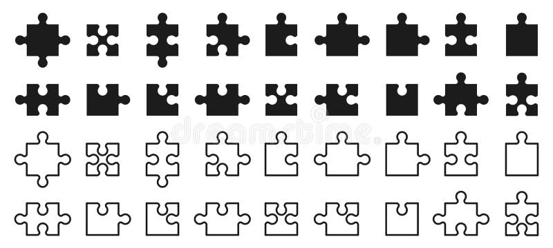 Puzzle Pieces Set. Jigsaw. Puzzles. Vector Illustration Stock Vector ...