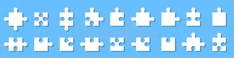 Puzzle Pieces Set. Jigsaw. Shadow Puzzles. Vector Illustration Stock ...