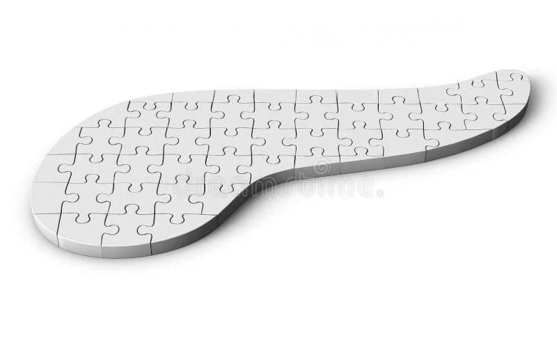 Puzzle Pieces in Shape of Kidney. Kidney Shaped Jigsaw 3d Illustration ...