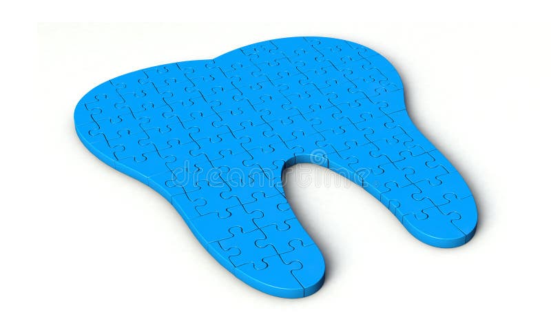 Puzzle Pieces in Shape of Teeth. Tooth Shaped Jigsaw 3d Illustration ...