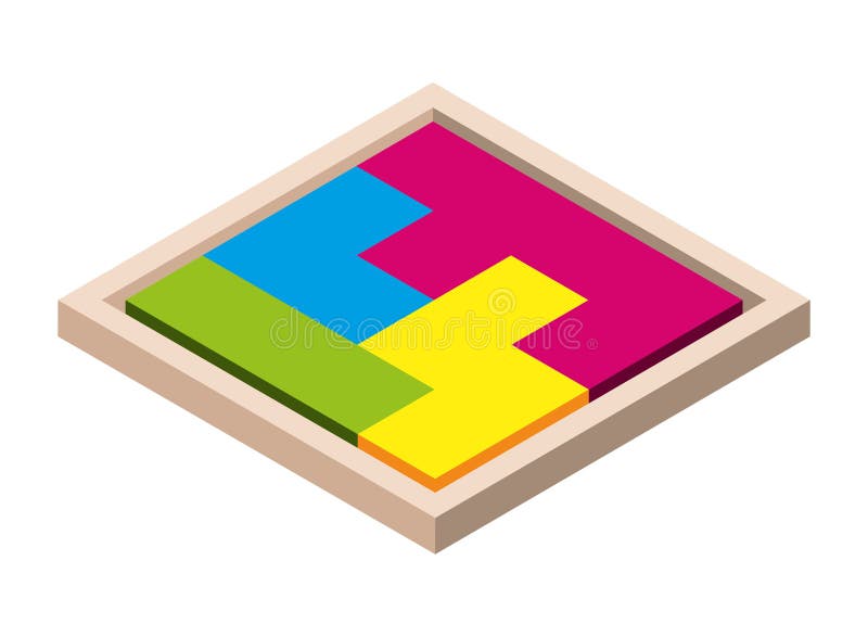 Puzzle pieces square frame stock vector. Illustration of pieces - 291495159