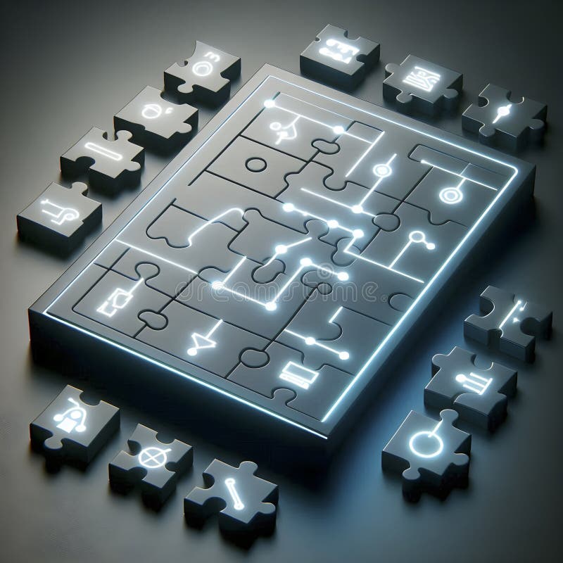 Puzzle Pieces that Teach Coding Logic, Ai Created Image Stock Photo - Image of connected, kids ...