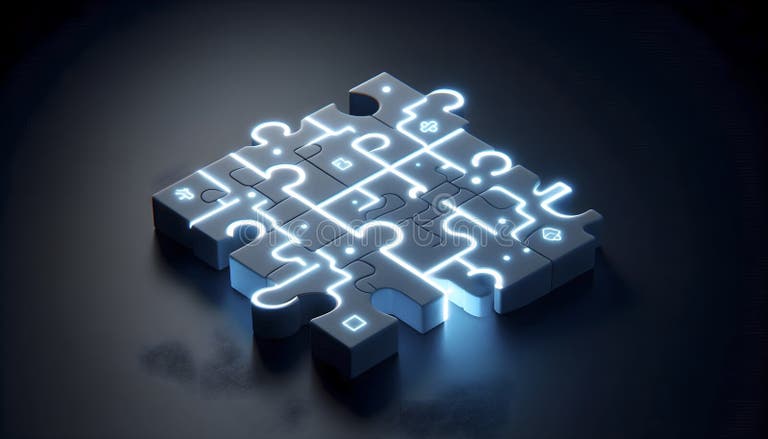 Puzzle Pieces that Teach Coding Logic, Ai Created Image Stock Image ...