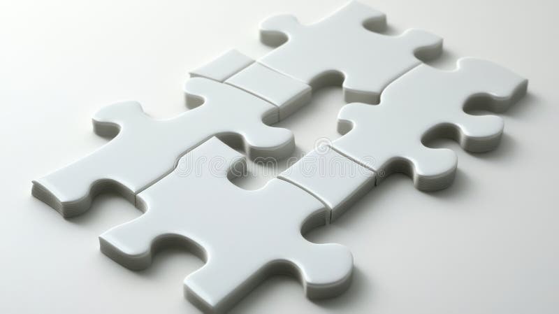Puzzle Pieces on White Background – Symbols of Connection, Teamwork ...