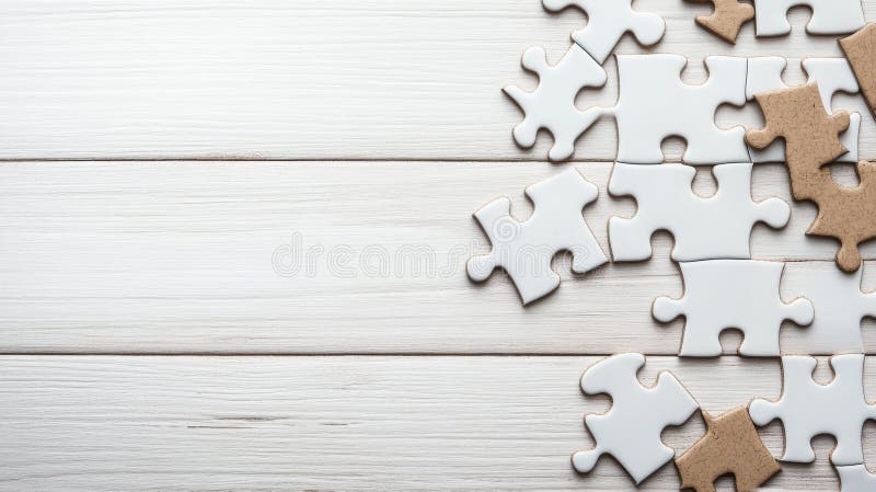 Puzzle Pieces on White Background – Symbols of Connection, Teamwork ...
