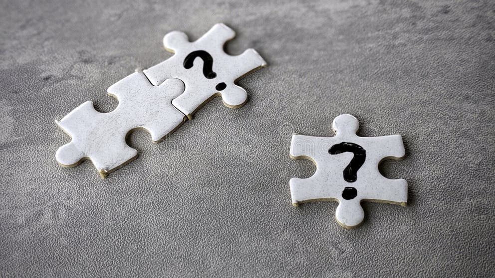 Puzzle Pieces Written with Question Mark Stock Image - Image of ...