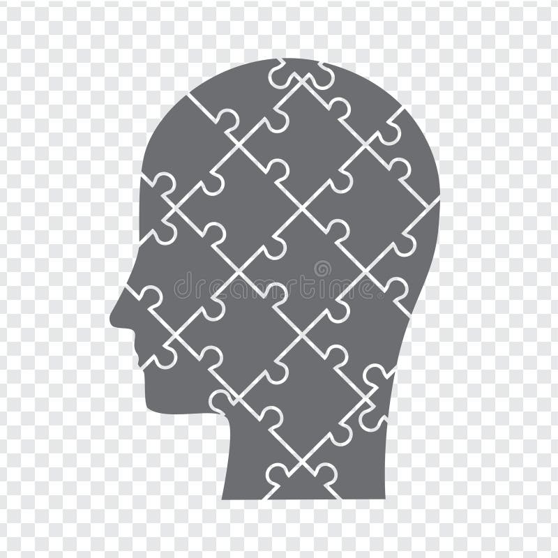 Simple Icon of Human Head Puzzle in Grey. Simple Icon Puzzle of Twenty ...