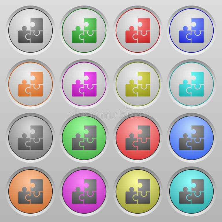 Puzzle Plastic Sunk Buttons Stock Vector - Illustration of goal, color ...