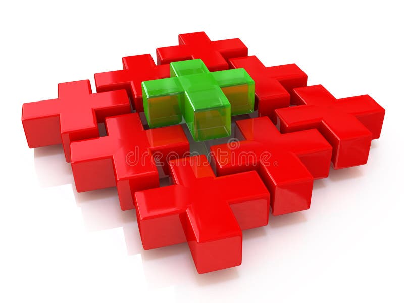 Puzzle of the plus stock illustration. Illustration of connection ...