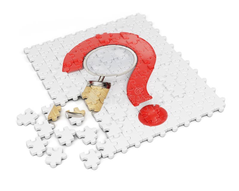 3d puzzle question mark stock illustration. Illustration of asking ...