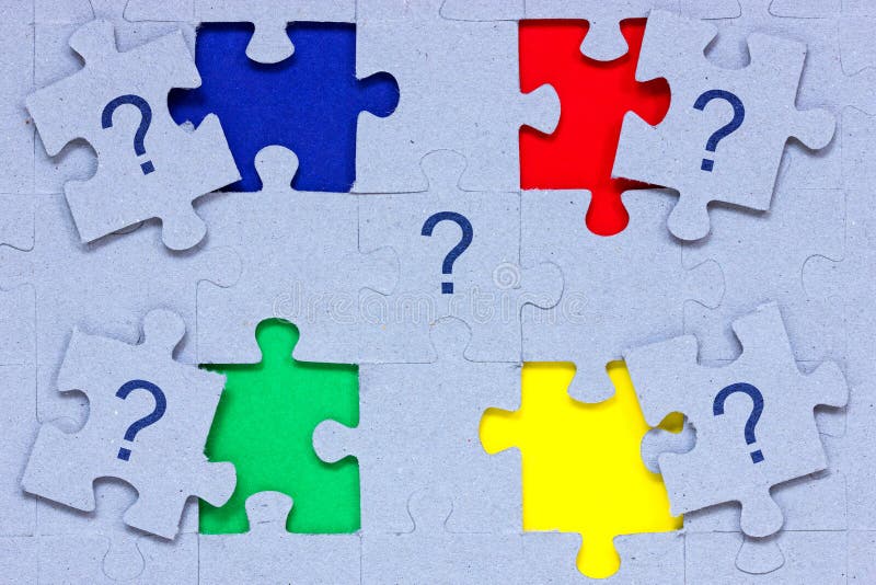 Puzzle with Question Marks on it Stock Photo - Image of piece ...