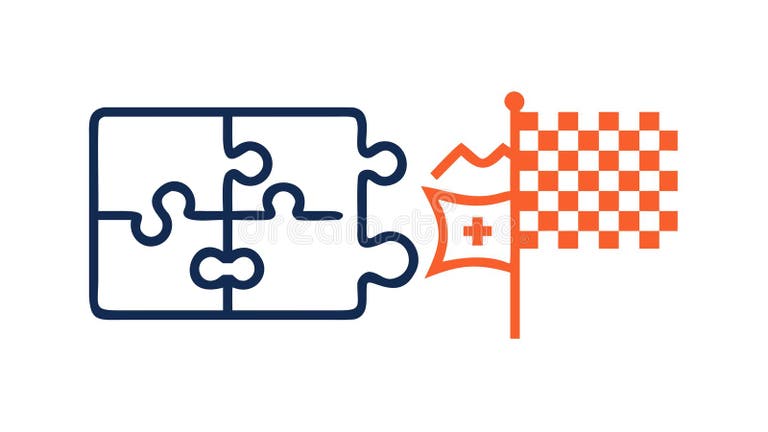 Puzzle Race Flag, Achieving Goals & Problem Solving in Competition ...