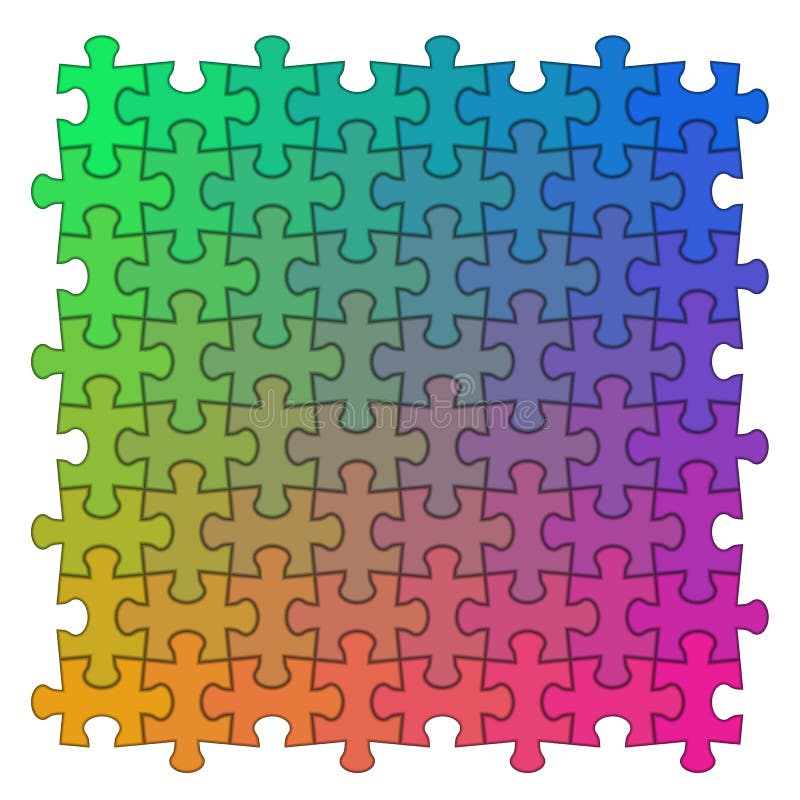 Puzzle. Rainbow gradients stock illustration. Illustration of ...