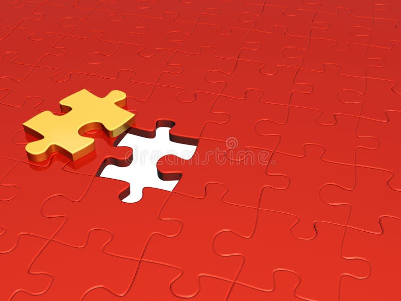 Puzzle of Red and Yellow Color Stock Illustration - Illustration of ...