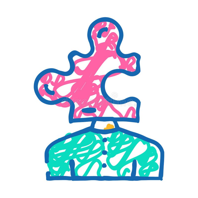 Puzzle for Resolve Business Problem Icon Doodle Illustration Stock ...