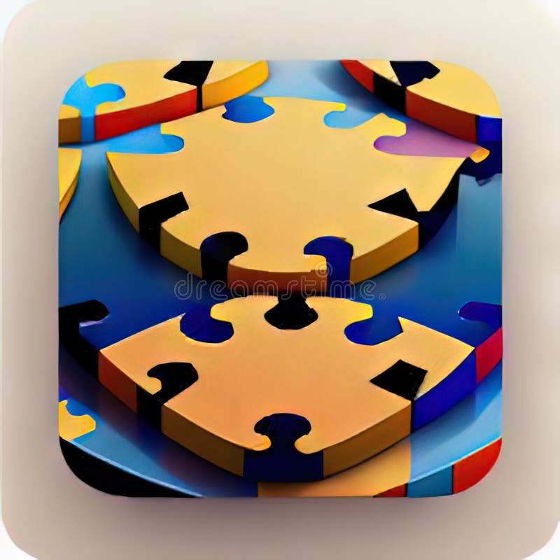Puzzle Role-Playing Software App Icon. Generative AI. Stock ...