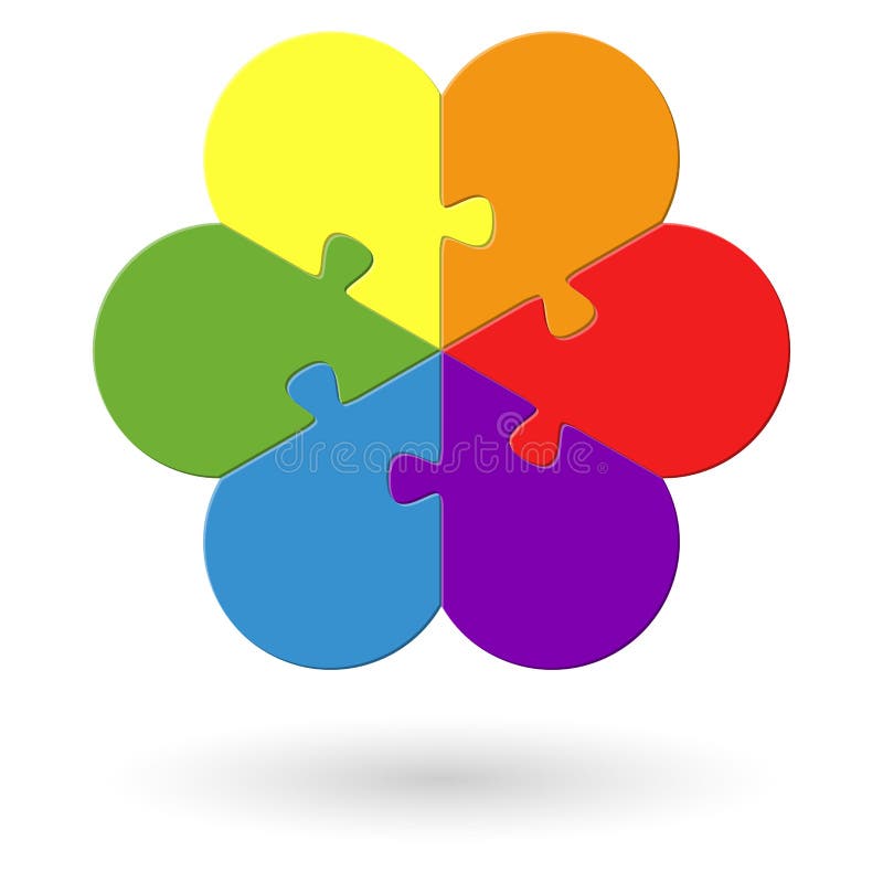 Puzzle Rotondo Del Fiore Colorato Illustrazione Vettoriale ...