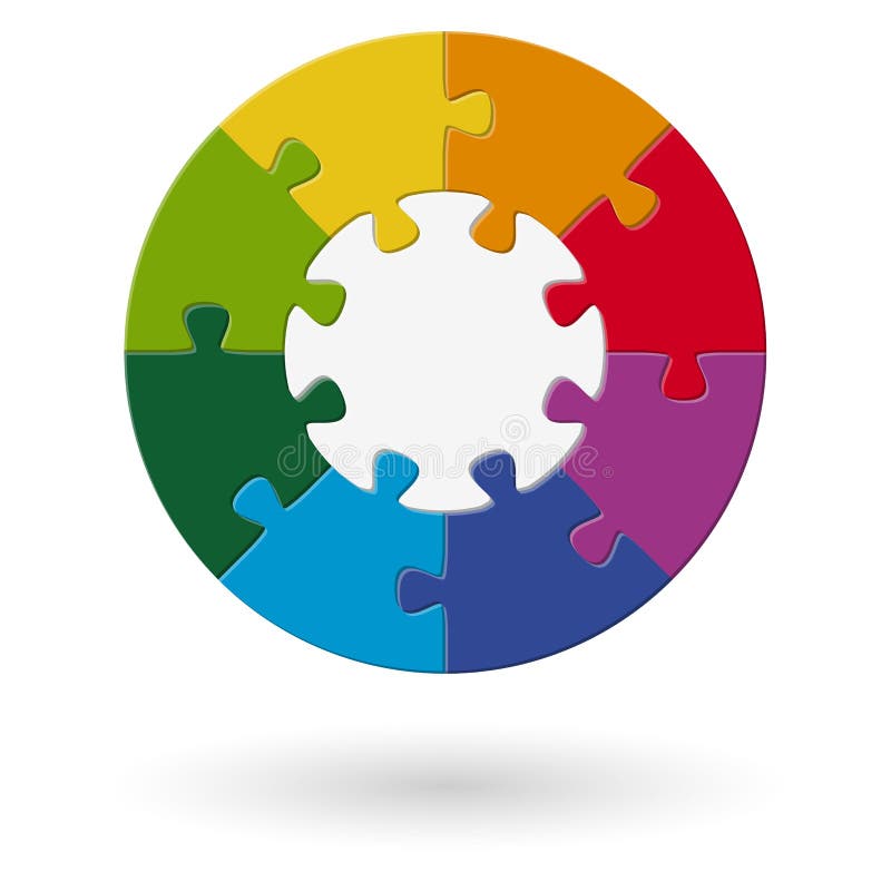 3d People Team Group on Round Concept Teamwork Puzzle Stock ...