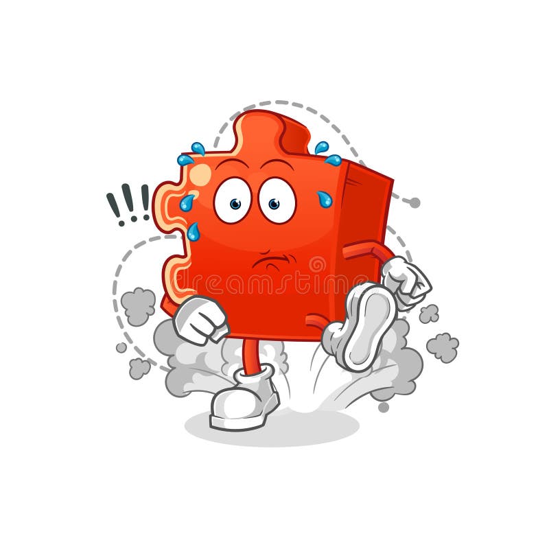 Puzzle Running Illustration. Character Vector Stock Vector ...