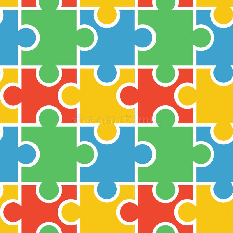 Puzzle seamless background stock vector. Illustration of repeat - 68554976