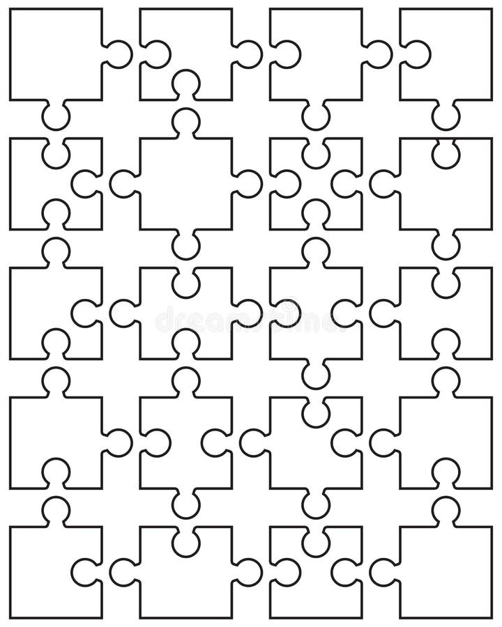 Puzzle with Separate Pieces Stock Illustration - Illustration of ...