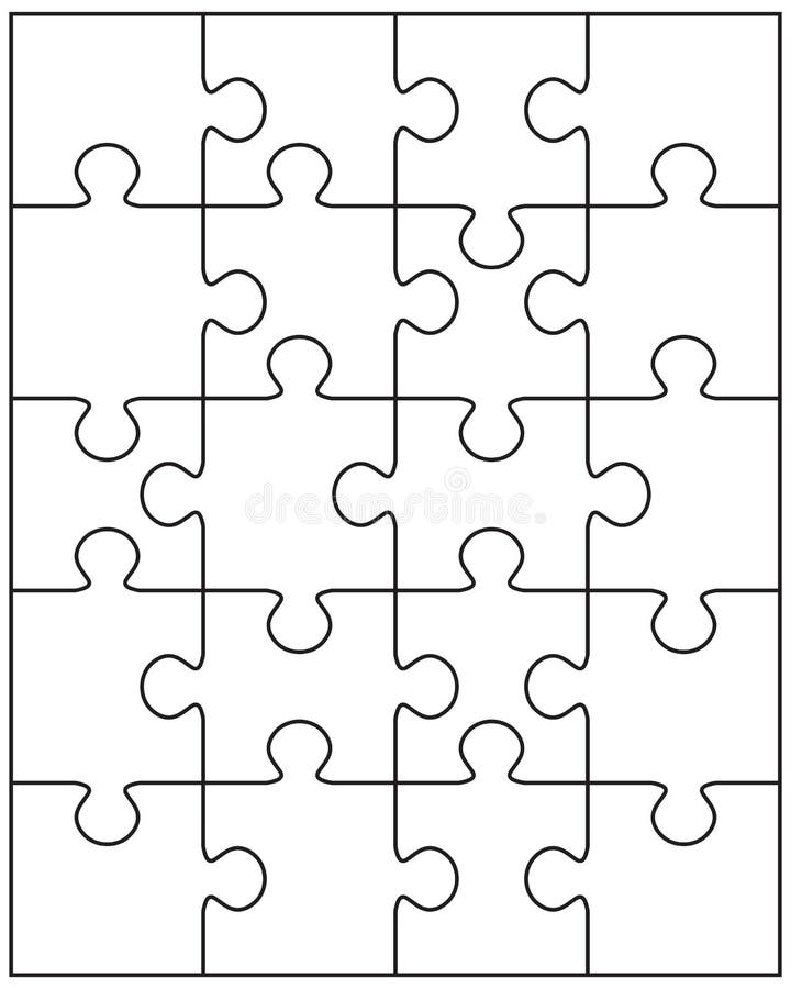 Puzzle with Separate Pieces Stock Illustration - Illustration of piece ...