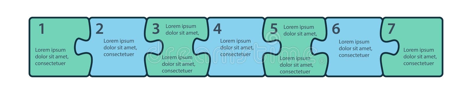 Puzzle Sequence. Steps Infographics. Presentation Chart Elements. Stock ...