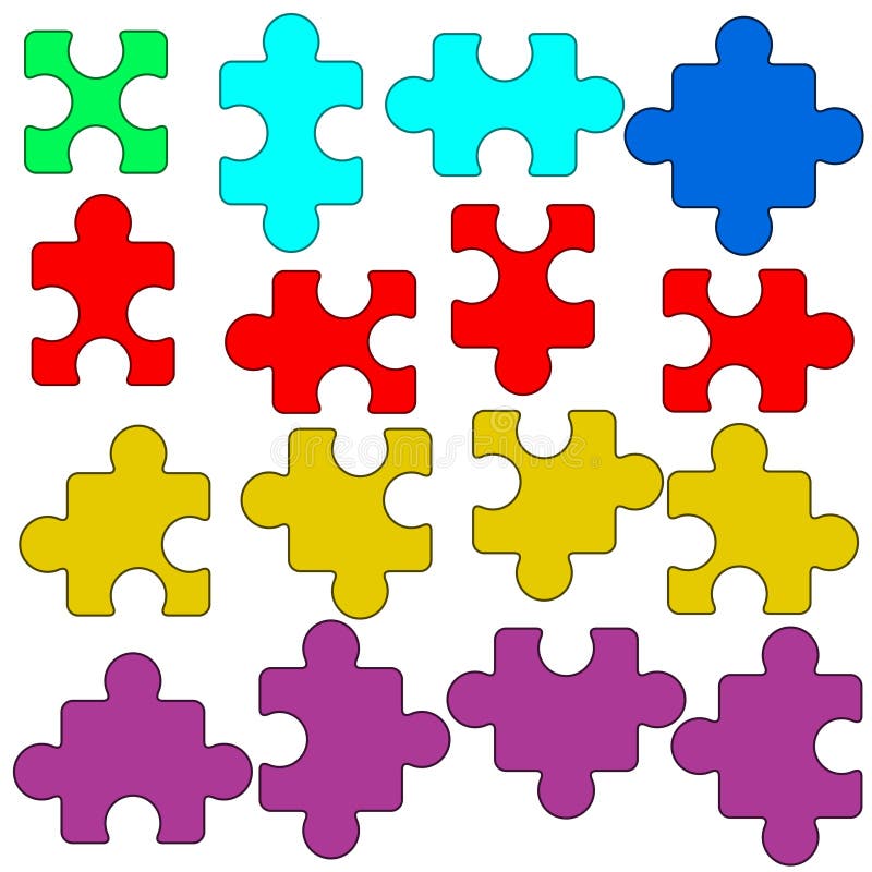 Puzzle set stock vector. Illustration of leisure, filling - 51058899