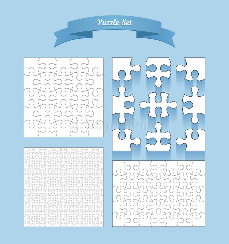 Puzzle set stock vector. Illustration of graphic, blue - 45817093