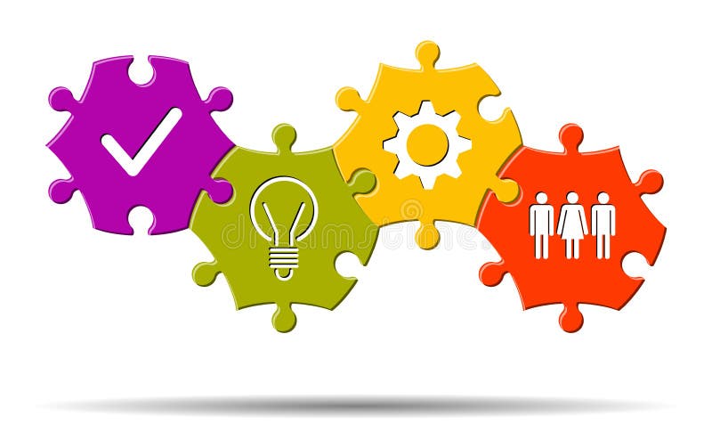 Puzzle Shape Hexagon, Business Model Stock Illustration - Illustration ...