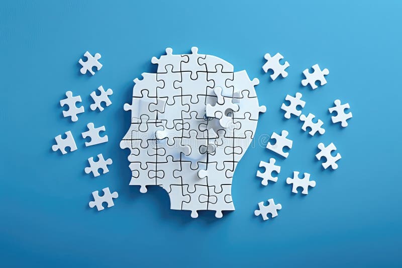 Puzzle in a Shape of Human Head Losing Pieces As Brain Damage or Loss ...