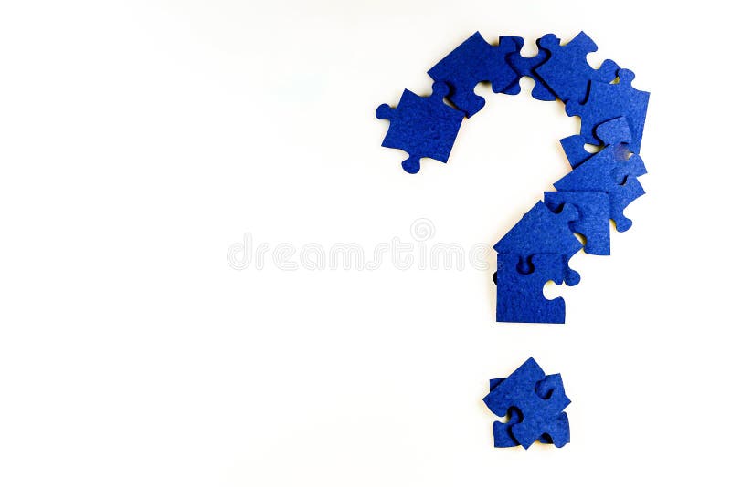 Puzzle in the Shape of a Question Mark on a White Isolated Background ...