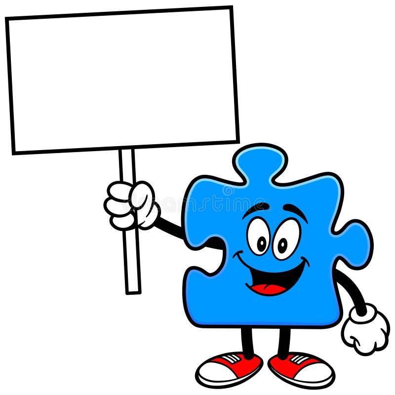 Puzzle with Sign stock illustration. Illustration of blank - 72948100