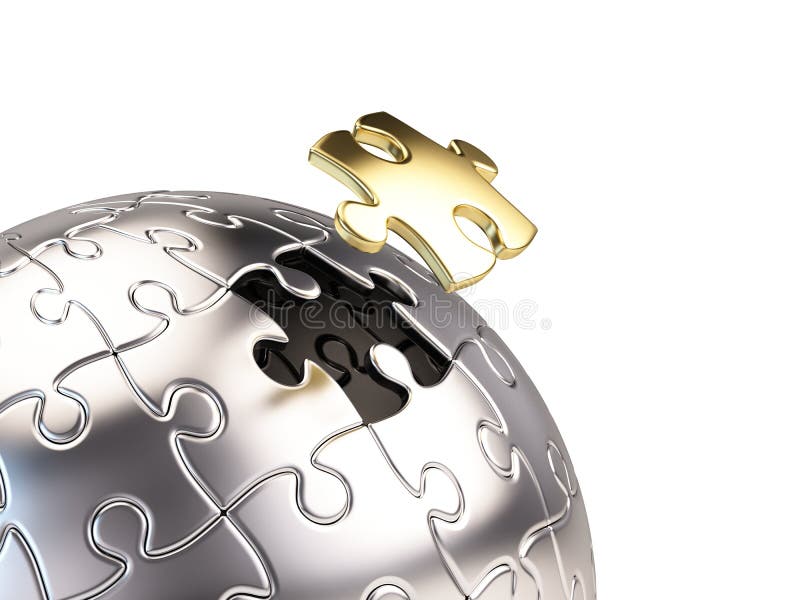 Two metal puzzle stock illustration. Illustration of concept - 27608210