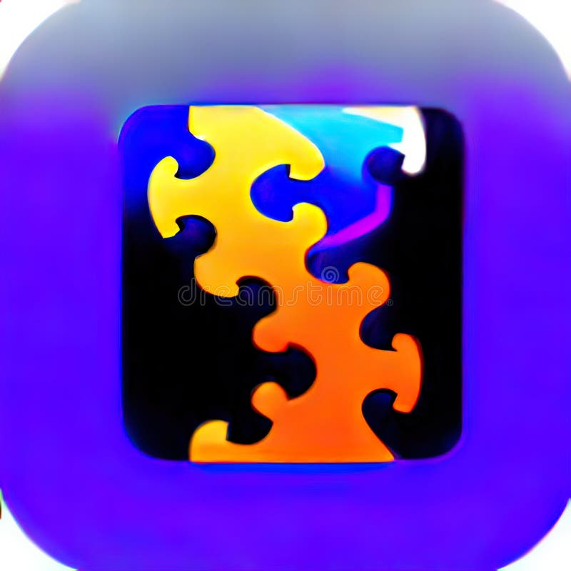 Puzzle Software App Style Icon. Generative AI. Stock Illustration ...