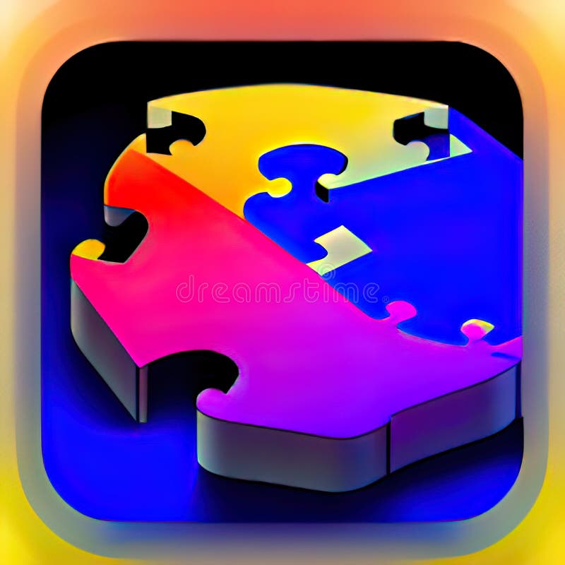 Puzzle Software App Style Icon. Generative AI. Stock Illustration ...