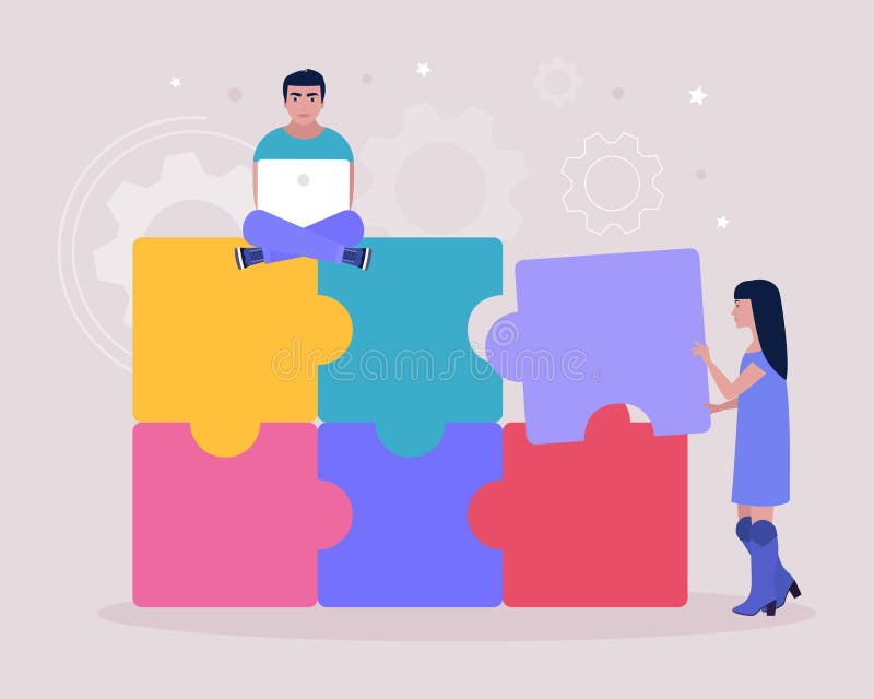 Puzzle solution stock vector. Illustration of male, person - 205705807