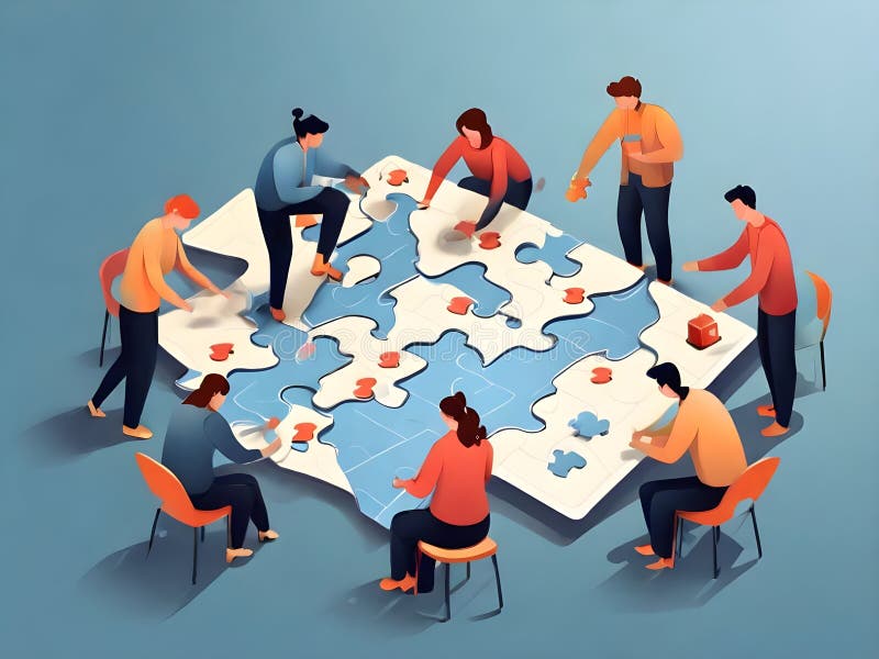 Puzzle Solving, Problem Solving, Teamwork and Partnership Stock ...