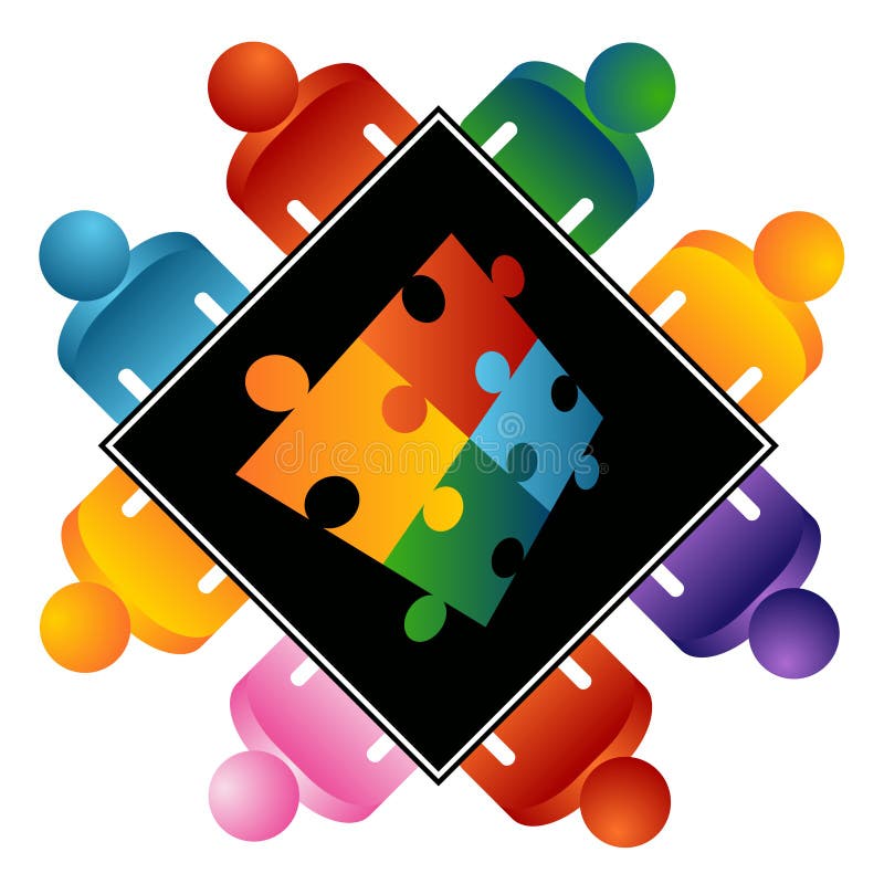 Puzzle Solving Team People stock vector. Illustration of teams - 19072099